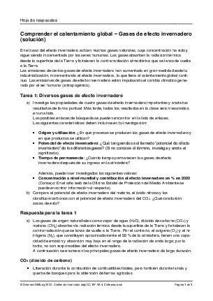 Comprender el calentamiento global – Gases de efecto invernadero ...